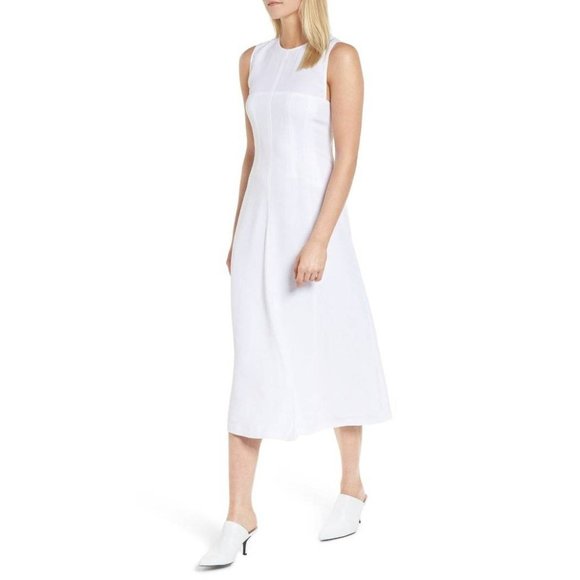 Lewit | Dresses | Lewit Corset Seamed Sleeveless Midi Dress White 6 New ...